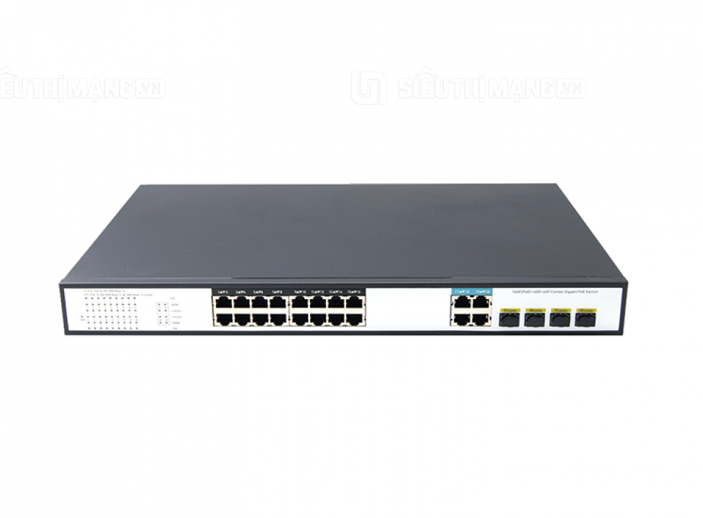 Switch PoE 16 Ports 10/100/1000Mbps Managed PoE Switch with 4 Gigabit ...