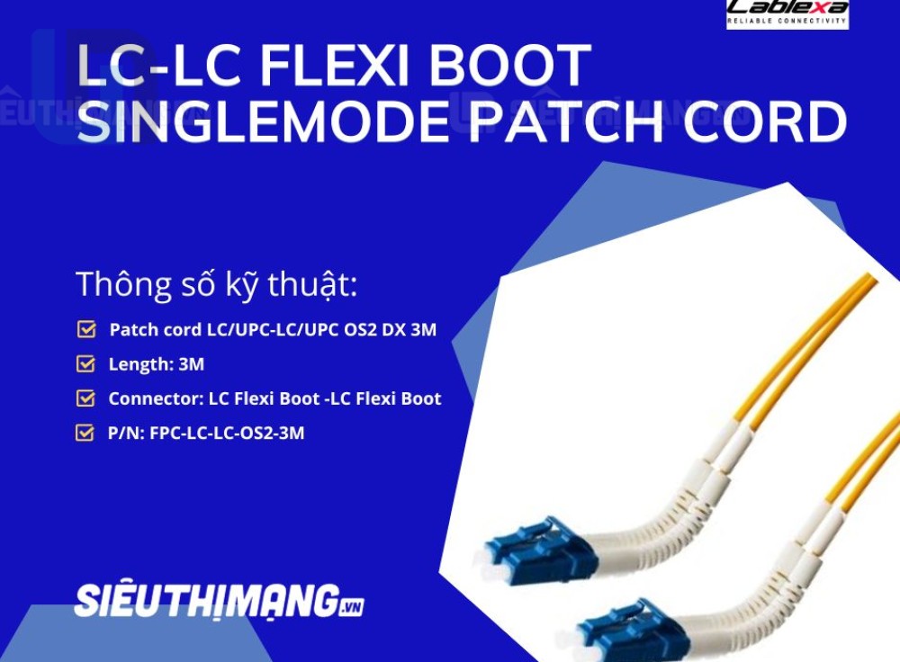 Dây nhảy quang Singlemode LC-LC Flexi Boot OS1 OS2 【Giá rẻ】
